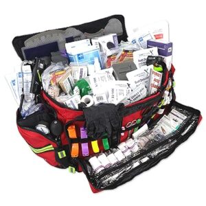 Lightning X MB50 Breathing & Trauma Stocked Gear Bag w/Fill Kit for First Responder EMT - Red