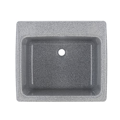 Swan SSUS1000.042 Dual Mount Solid Surface Utility Sink, 22" L x 25" W x 13.6" H, Gray Granite