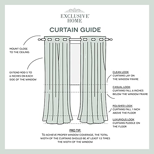 Exclusive Home Cabana Solid Indoor/Outdoor Light Filtering Grommet Top Curtain Panel, 54"x84", Winter White, Set of 2