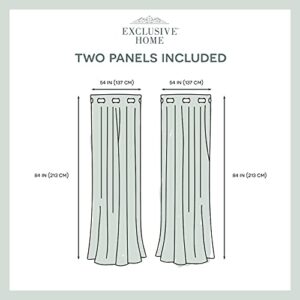 Exclusive Home Cabana Solid Indoor/Outdoor Light Filtering Grommet Top Curtain Panel, 54"x84", Winter White, Set of 2