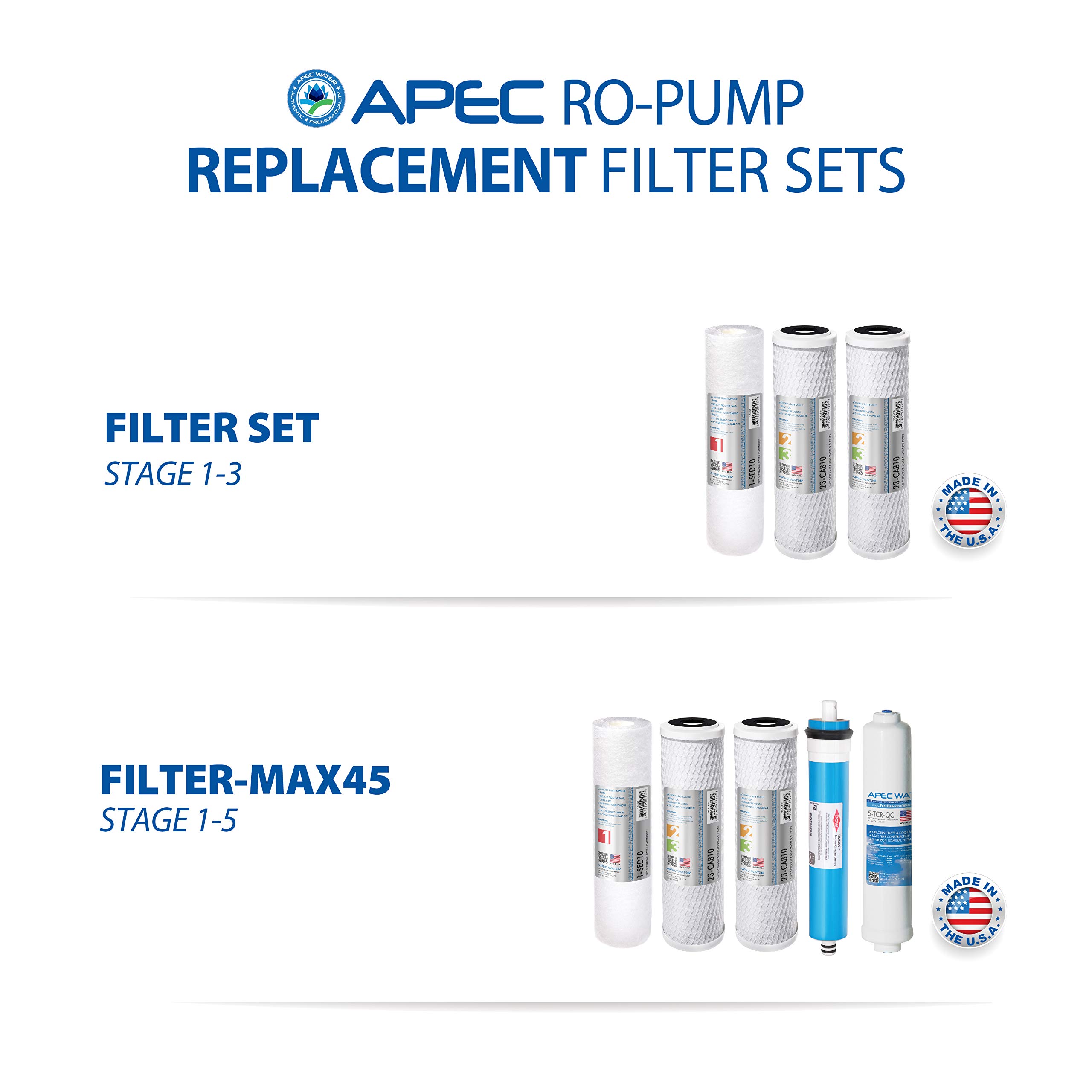 APEC Water Systems RO-PUMP-120V Top Tier Ultra Safe Reverse Osmosis Drinking Water Filtration System with US Made Booster Pump