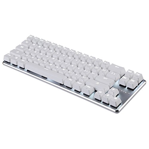 Qisan Mechanical Keyboard Gaming Keyboard GATERON Blue Switch Wired Backlit Mechanical Mini Design (60%) 68 Keys Keyboard White Magicforce