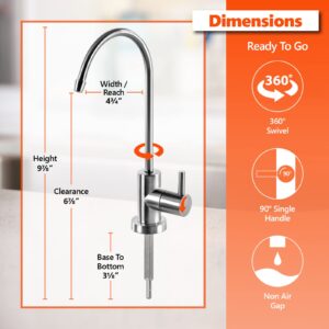 Express Water Modern Water Filter Faucet – Chrome – Drinking Water Faucet – Reverse Osmosis Filtration System and Kitchen Sink Beverage Faucet