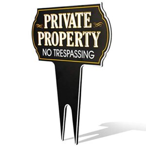 Signs Authority Private Property No Trespassing Sign - Dibond Aluminum 15" X12" No Trespassing Signs Private Property - Metal Yard Signs Protect your Home and Businesses with Private Property Signs