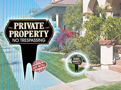 Signs Authority Private Property No Trespassing Sign - Dibond Aluminum 15" X12" No Trespassing Signs Private Property - Metal Yard Signs Protect your Home and Businesses with Private Property Signs