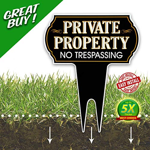 Signs Authority Private Property No Trespassing Sign - Dibond Aluminum 15" X12" No Trespassing Signs Private Property - Metal Yard Signs Protect your Home and Businesses with Private Property Signs