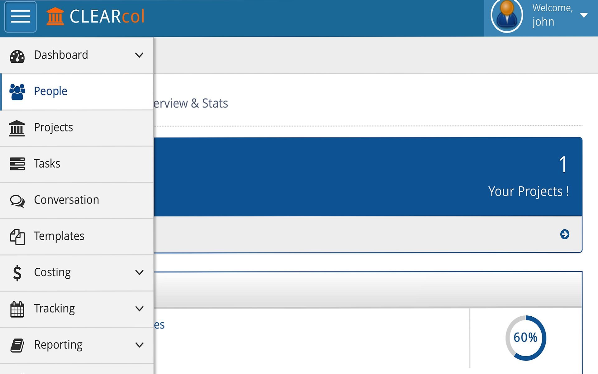 CLEARcol SMALL BUSINESS collaborative project management software with costing features 1 Admin, 250 Users. Free 30 days Trial Available