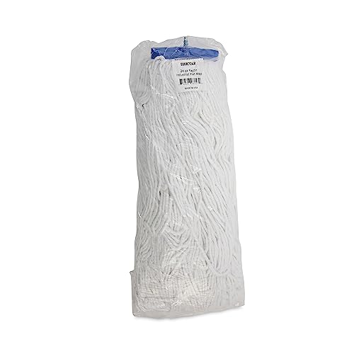 Boardwalk 724Rea Cut-End Lie-Flat Wet Mop Head, Rayon, 24Oz, White