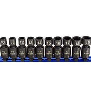 Astro Pneumatic Tool 78344 10-Piece 3/8" Drive Nano Pinless Universal Impact Sockets - Metric