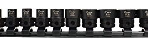 Astro Tools 78310 10-Piece 3/8" Drive Low Profile Nano Impact Sockets - SAE