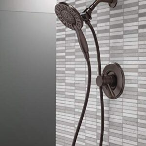 Delta Faucet Linden 17 Series Dual-Function Shower Faucet, Shower Trim Kit with 4-Spray In2ition 2-in-1 Dual Hand Held Shower Head with Hose, Venetian Bronze T17294-RB-I (Valve Not Included)