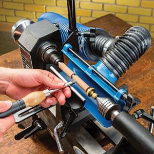 Dust Right Lathe Dust Collection System – Shop Dust Collection System Reduce the Amount of Dust in Air, Floor - Lathe Dust Collection Includes 9” Dust Scoop, Port Boom Arm, Hose Clamp, & More