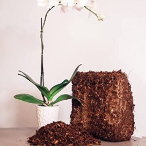 Envelor Coco Coir Chips Orchid Potting Mix 10 Lb Brick Mulch Potting Soil Indoor Plant Planting Chips Coconut Fiber Substrate Orchid Bark Growing Media Coir Husk Chips Compressed Coconut Coir