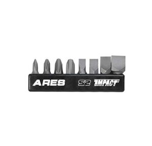 ares 70013-8-piece s2 steel impact driver bit set - includes phillips 1,2,3,4 and slotted 1/4-inch, 5/16-inch, 3/8-inch and 1/2-inch bits - high alloy s2 steel construction