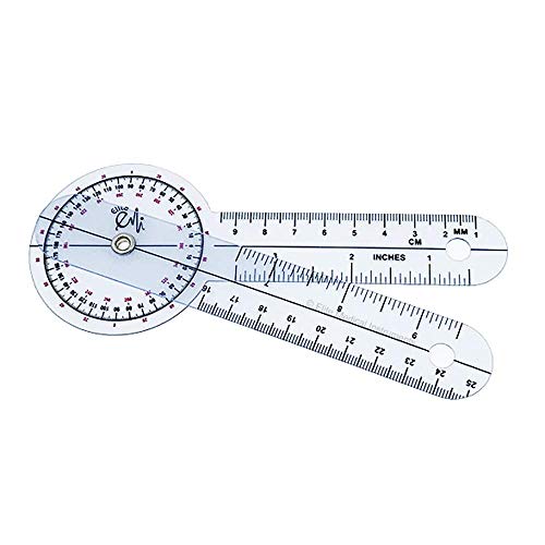 EMI Goniometer Physical Therapy 4 Piece Set EGM-429TM - 12", 8", 6", and Tape Measure