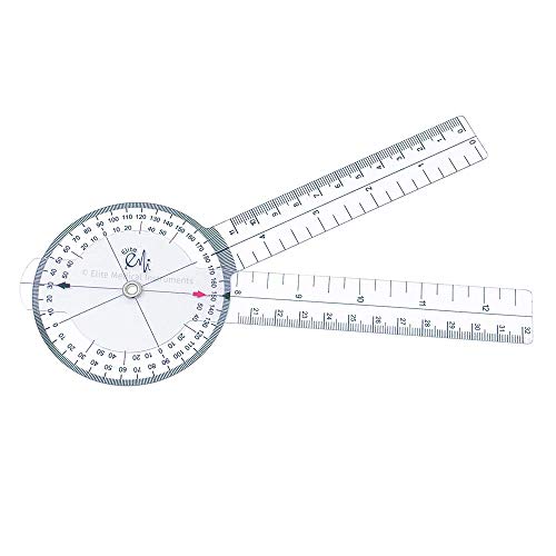 EMI Goniometer Physical Therapy 4 Piece Set EGM-429TM - 12", 8", 6", and Tape Measure