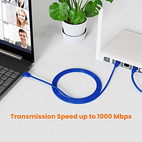 CableCreation 5 Feet (5-Pack) CAT 5e Ethernet Patch Cable, RJ45 Computer Network Cord, Cat5/Cat5e/Cat6 LAN Cable UTP 24AWG+100% Copper Wire for PC, Mac, Laptop, PS3, PS4, Xbox, 1.52m, Blue