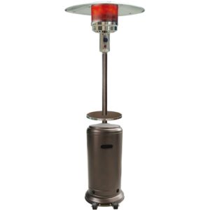 hanover 7-ft. 48,000 btu steel propane patio heater in bronze, umbrella style gas outdoor heater for deck or patio