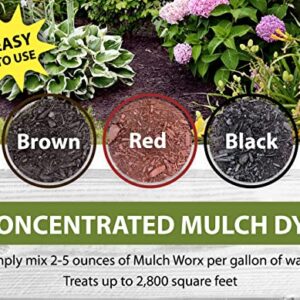 MulchWorx Black Mulch Color Concentrate- Quart - Treats 2,800 Sq. Ft. - Pure Midnight Black Mulch Dye Spray