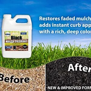 MulchWorx Black Mulch Color Concentrate- Quart - Treats 2,800 Sq. Ft. - Pure Midnight Black Mulch Dye Spray