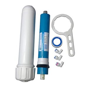 Huining Reverse Osmosis Membrane RO Membrane Housing Kit with 1/4 Quick Connector,Check valve,Water Pipe,Wrench Whole Set for Residential Household Hospital Water Filtration System (75GPD)