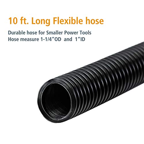 POWERTEC 70175 Dust Collection Hose with Fittings Plus Two Reducers , Black