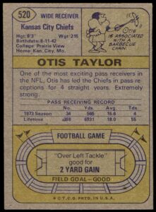 1974 topps # 520 otis taylor kansas city chiefs (football card) vg/ex chiefs prairie view