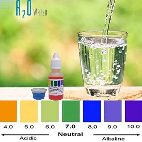 A2O Water - Made in USA, Water pH Test Liquid (WHT/100-125 Tests)