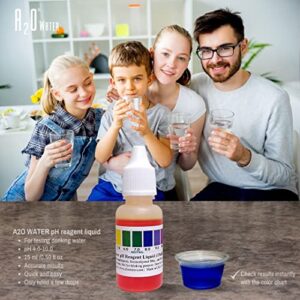 A2O Water - Made in USA, Water pH Test Liquid (WHT/100-125 Tests)