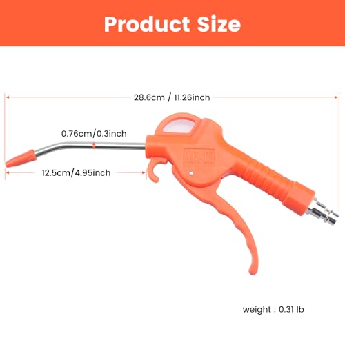 SHININGEYES Air Blow Gun Angled Bent Nozzle Pistol Grip (Orange)