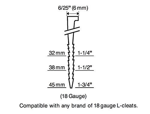 Estwing EF18GLCN Pneumatic 18-Gauge 1-3/4" L-Cleat Flooring Nailer Ergonomic and Lightweight Nail Gun with No-Mar Baseplates for Tongue and Groove, Hardwood, Bamboo, and Engineered Flooring