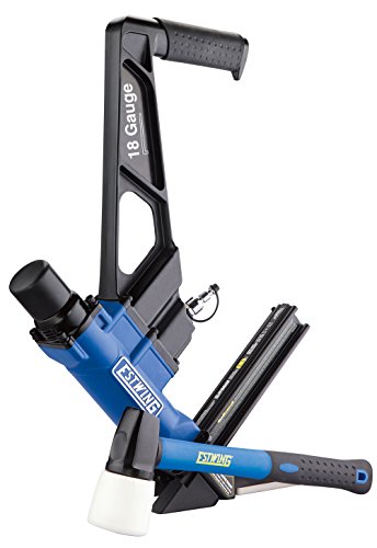 Estwing EF18GLCN Pneumatic 18-Gauge 1-3/4" L-Cleat Flooring Nailer Ergonomic and Lightweight Nail Gun with No-Mar Baseplates for Tongue and Groove, Hardwood, Bamboo, and Engineered Flooring