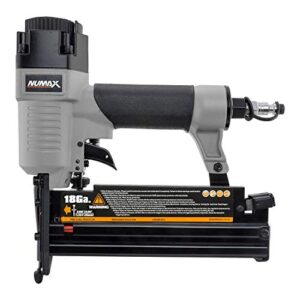 NuMax SL31 Pneumatic 3-in-1 16-Gauge and 18-Gauge 2" Finish Nailer and Stapler Ergonomic and Lightweight Nail Gun with No Mar Tip for Finish Nails, Brad Nails, and Staples, Gray & Black