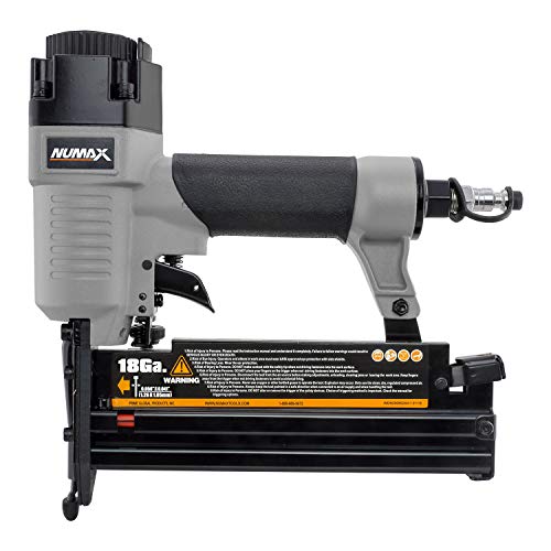 NuMax SL31 Pneumatic 3-in-1 16-Gauge and 18-Gauge 2" Finish Nailer and Stapler Ergonomic and Lightweight Nail Gun with No Mar Tip for Finish Nails, Brad Nails, and Staples, Gray & Black