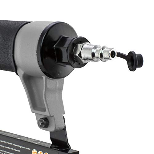 NuMax SL31 Pneumatic 3-in-1 16-Gauge and 18-Gauge 2" Finish Nailer and Stapler Ergonomic and Lightweight Nail Gun with No Mar Tip for Finish Nails, Brad Nails, and Staples, Gray & Black