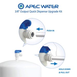 APEC 3/8" Output Quick Dispense Upgrade Kit for Under-sink Reverse Osmosis Water Filter System, White