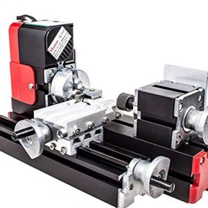 chuangsheng Mini Lathe Machine,12V Miniature Metal Multifunction Lathe Machine DIY 20000Rev/min 45135mm