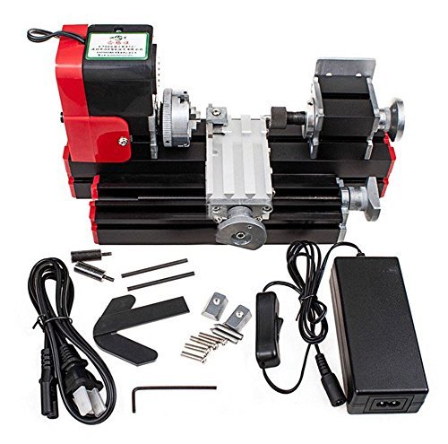 chuangsheng Mini Lathe Machine,12V Miniature Metal Multifunction Lathe Machine DIY 20000Rev/min 45135mm