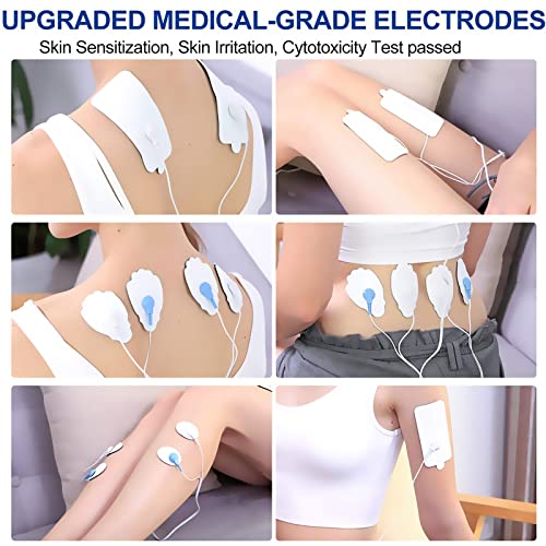 TENS/EMS Unit Replacement Pads NURSAL 20 Pack 3.5mm Snap Electrode Pads for Electrotherapy (Not Fit NURSAL Blue Tens) Reuse More Than 30 Times, Compatible with Belifu, AVCOO, MEDVICE TENS Machine