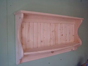 48" pine plate rack wall shelf unfinished