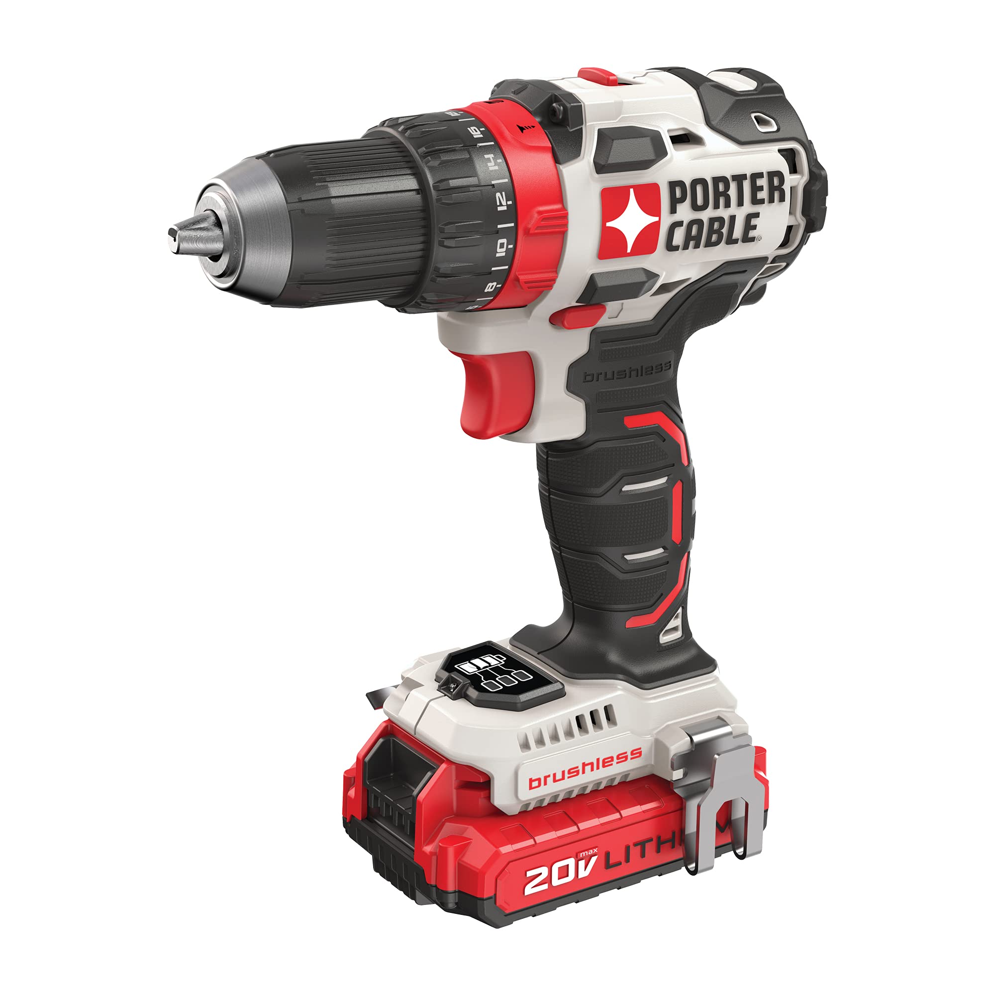 PORTER-CABLE 20V MAX* Cordless Drill / Driver Kit, 1/2-Inch (PCCK607LB)