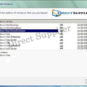 WINDOWS VISTA - 32 Bit DVD SP1, Supports All Versions. Starter, Home Basic, Home Premium, Business, and Enterprise edition. Recover, Repair, Restore or Re-install Windows to Factory Fresh!