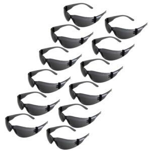 jorestech eyewear protective safety glasses, polycarbonate impact resistant lens pack of 12 (smoke)