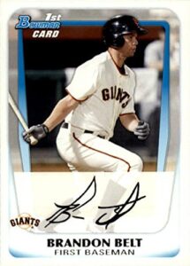 brandon belt baseball card (san francisco giants) 2011 bowman 1st #bp93 rookie