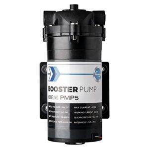 ispring pmp5 booster pump for 75 gpd, 100 gpd reverse osmosis water filter system, black