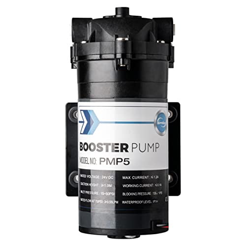 iSpring PMP5 Booster Pump for 75 GPD, 100 GPD Reverse Osmosis Water Filter System, Black