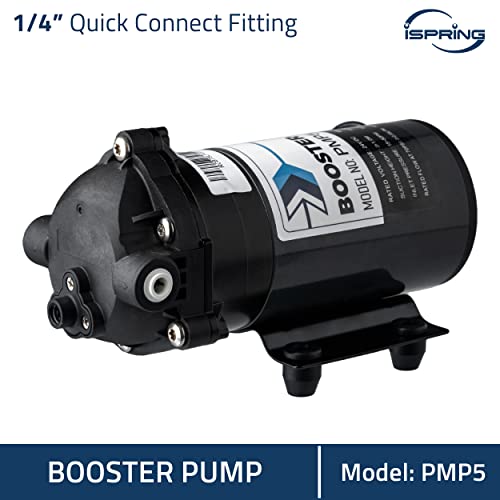 iSpring PMP5 Booster Pump for 75 GPD, 100 GPD Reverse Osmosis Water Filter System, Black