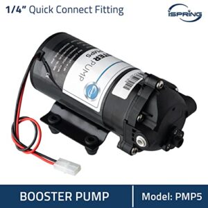 iSpring PMP5 Booster Pump for 75 GPD, 100 GPD Reverse Osmosis Water Filter System, Black