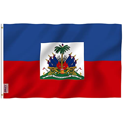 Anley Fly Breeze 3x5 Foot Haiti Flag - Vivid Color and Fade proof - Canvas Header and Double Stitched - Haitian National Flags Polyester with Brass Grommets 3 X 5 Ft