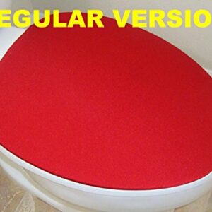 Spandex Fabric Cover for a lid Toilet SEAT fits on Round & Elongated Models - Handmade in USA (Red)